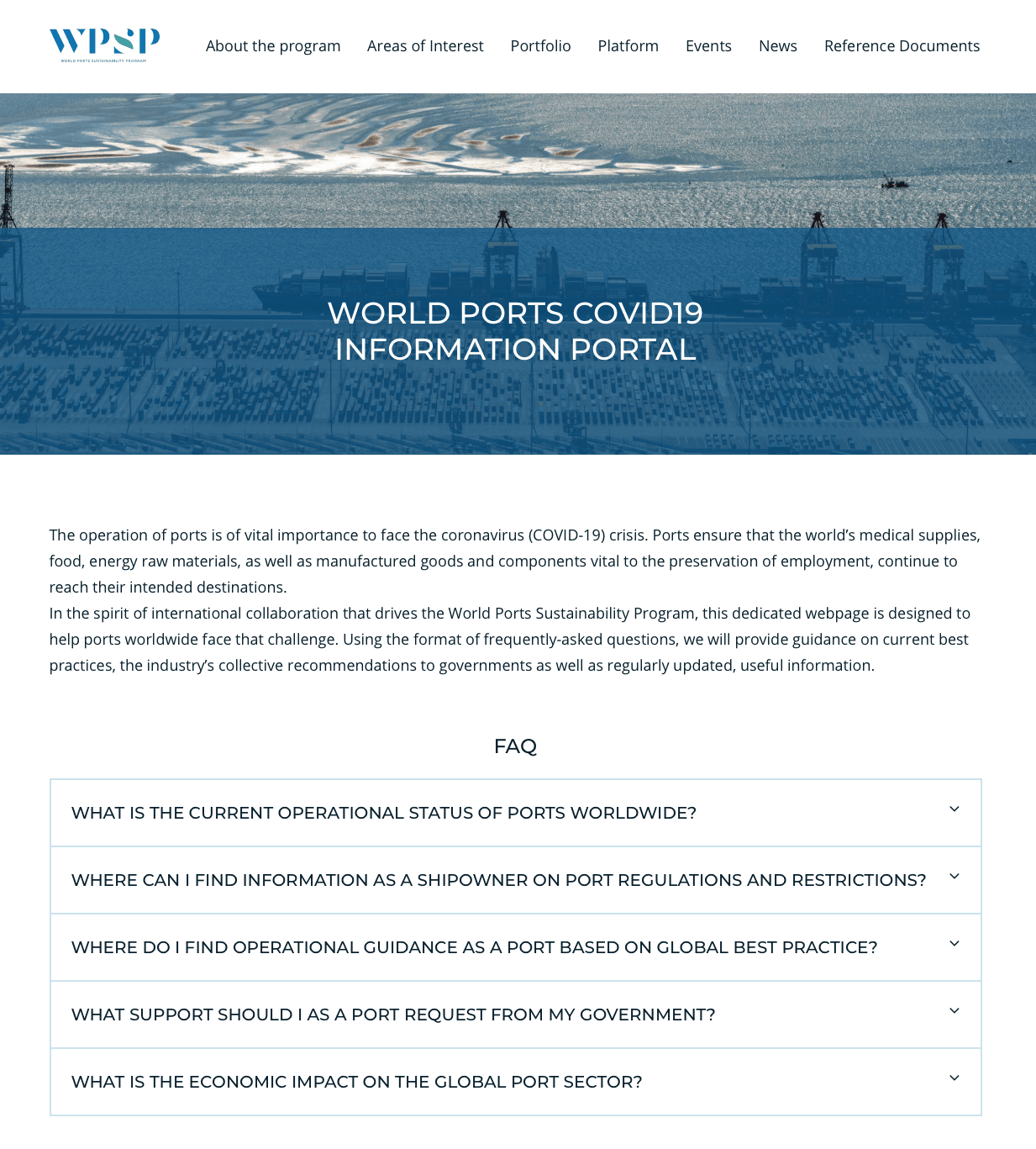 World Ports Sustainability Program sets up COVID19 Task Force